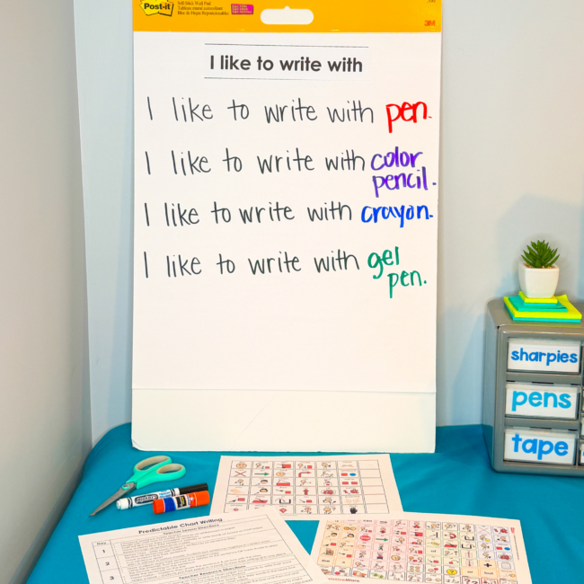 Art Predictable Chart Writing Curriculum Prompts Sentences Special ...