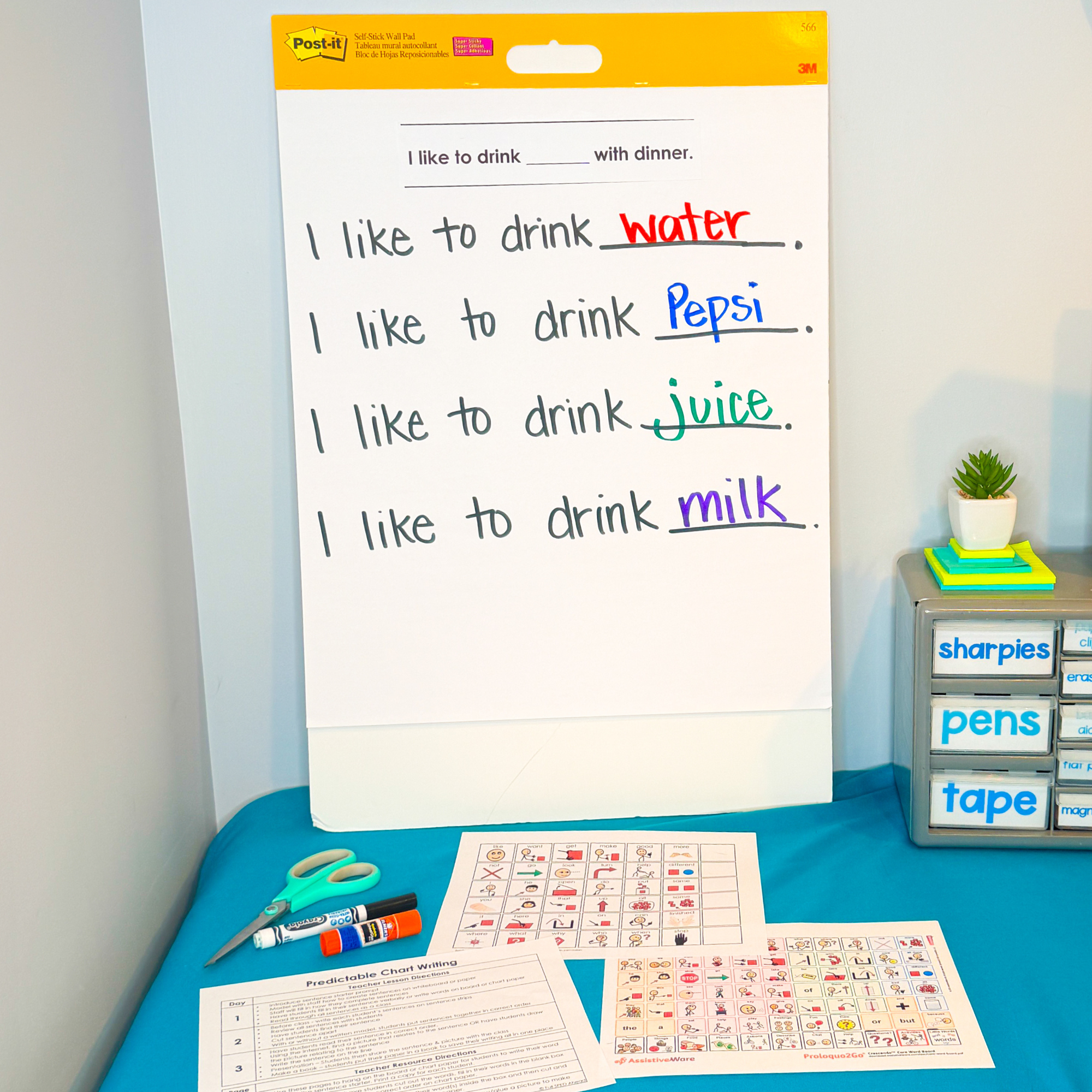 Drinks Predictable Chart Writing Curriculum Prompts Sentences Special ...
