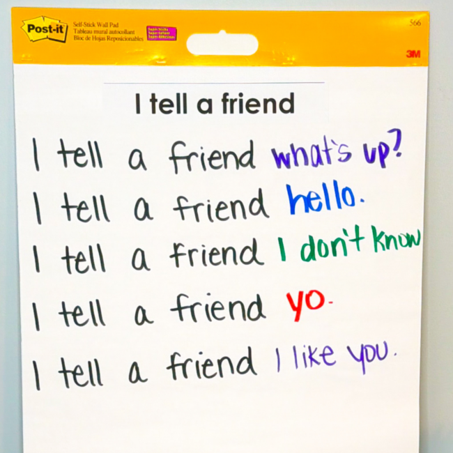 Social Predictable Chart Writing Curriculum Prompts Sentences Special ...