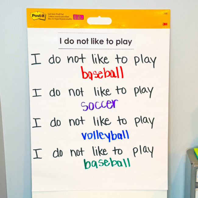 Sports Predictable Chart Writing Curriculum Prompts Sentences Special ...