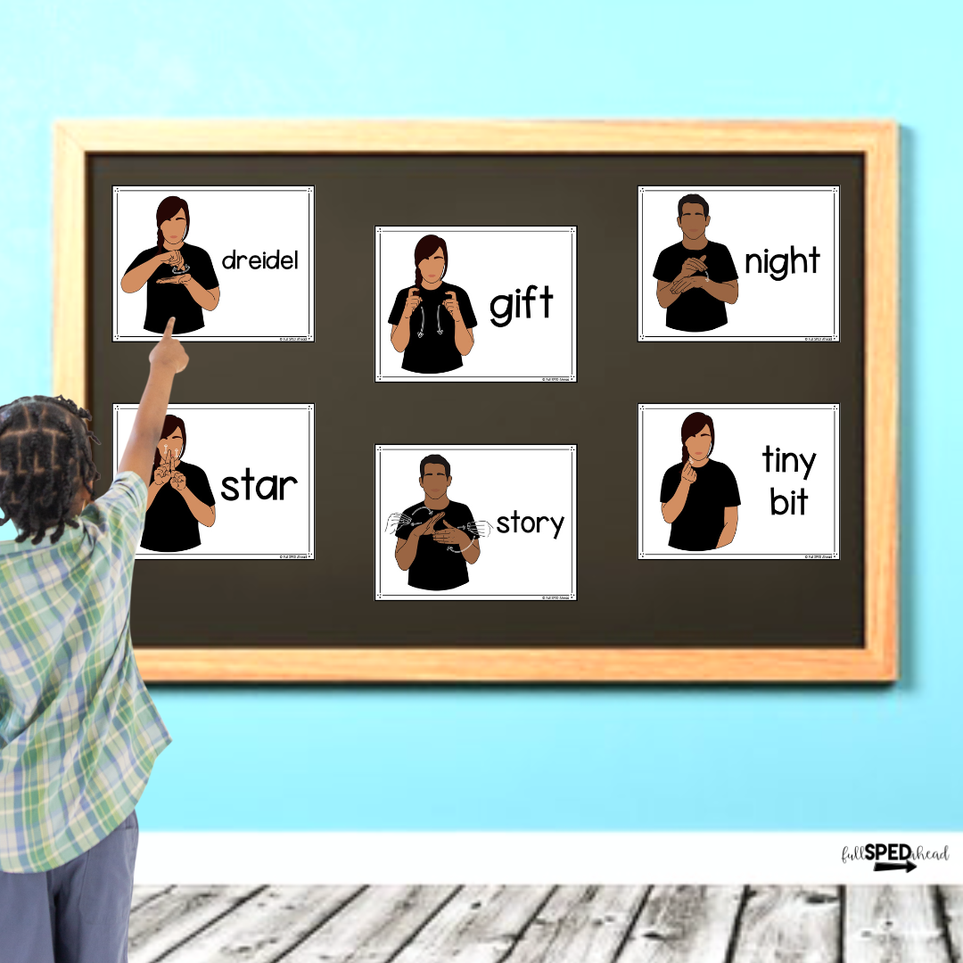 Hanukkah Sign Language Hand Signals Printable Visual Bulletin Board ASL ...