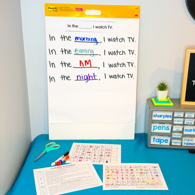 Time Predictable Chart Writing Curriculum Prompts Sentences Special ...