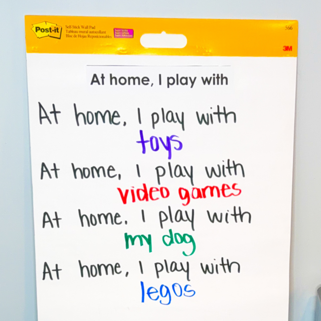 Toys Games Predictable Chart Writing Curriculum Prompts Special ...