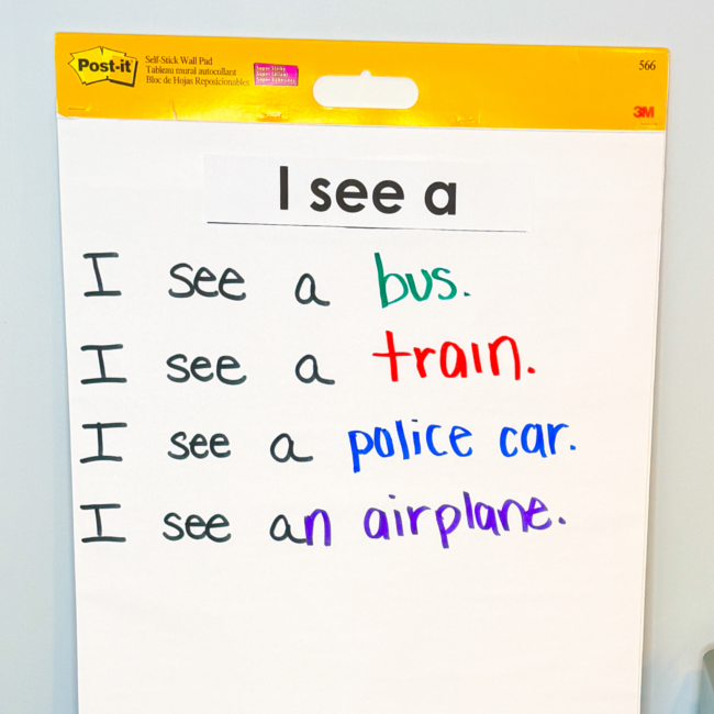 Transportation Predictable Chart Writing Curriculum Sentences Special ...