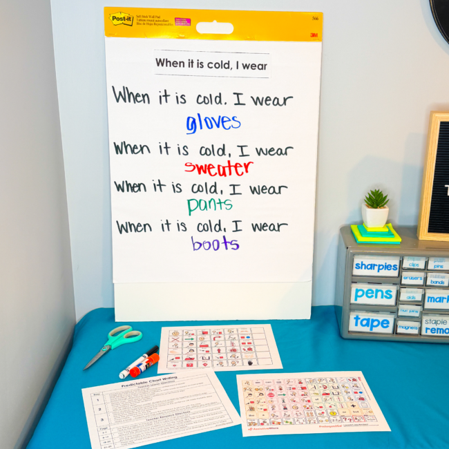Weather Predictable Chart Writing Curriculum Prompts Sentences Special ...