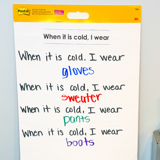 Weather Predictable Chart Writing Curriculum Prompts Sentences Special ...