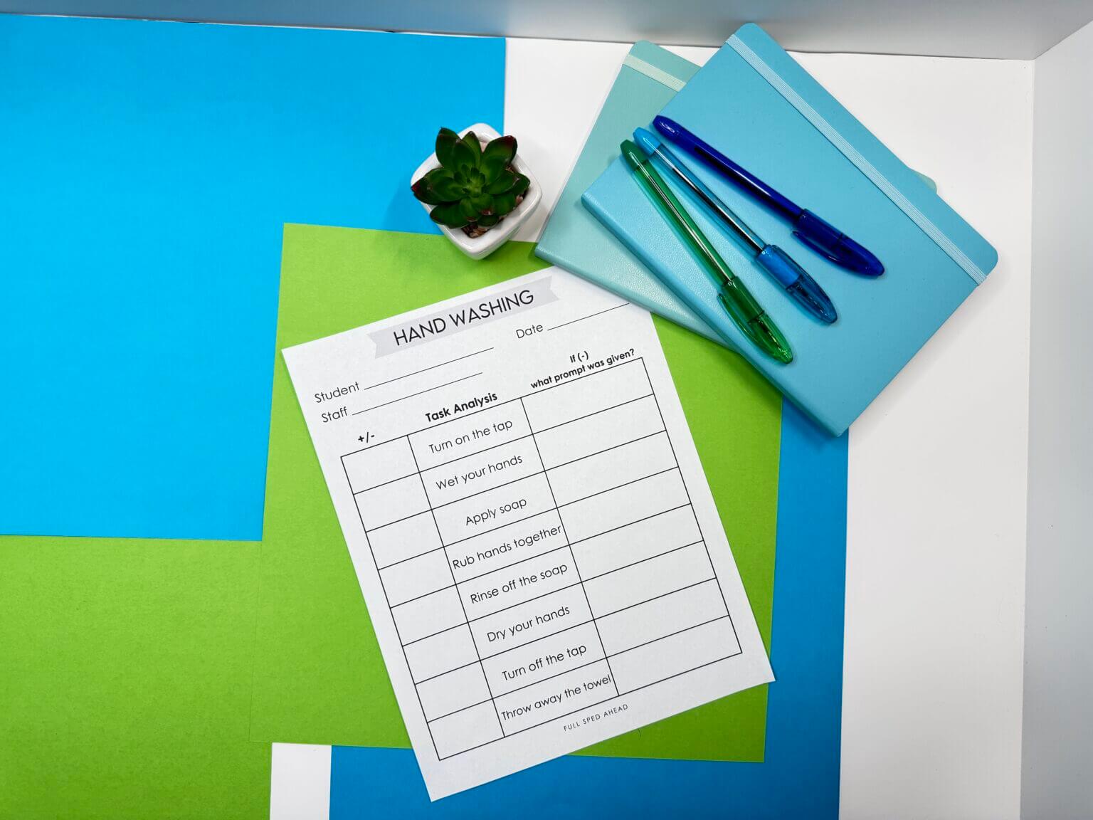 Free Hand Washing Task Analysis for Special Education - Full SPED Ahead
